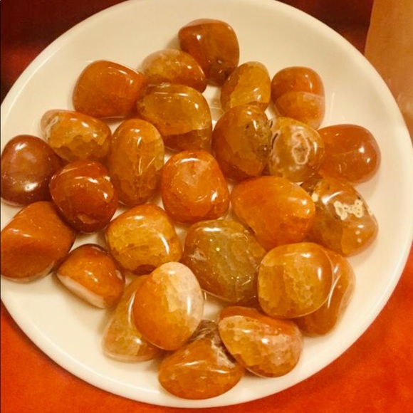 Crystals | Other | 2 Fire Agates Gemstone Quality Crystals Tumbled ...